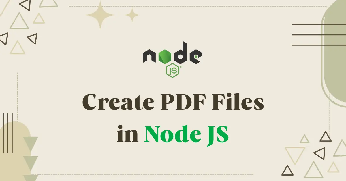 How to Create PDF Files in Node.JS